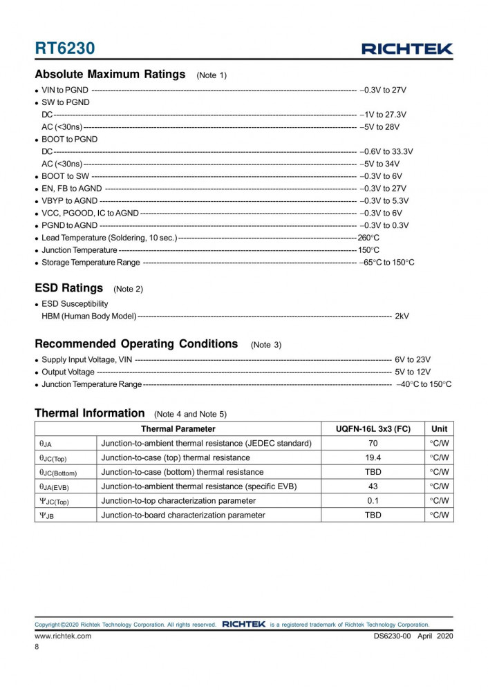 RT6230 datasheet page 8