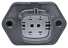 MX150L 6 Circuit Rear Mount Flange Plug for 16-14 AWG Wire, with Gasket, Black