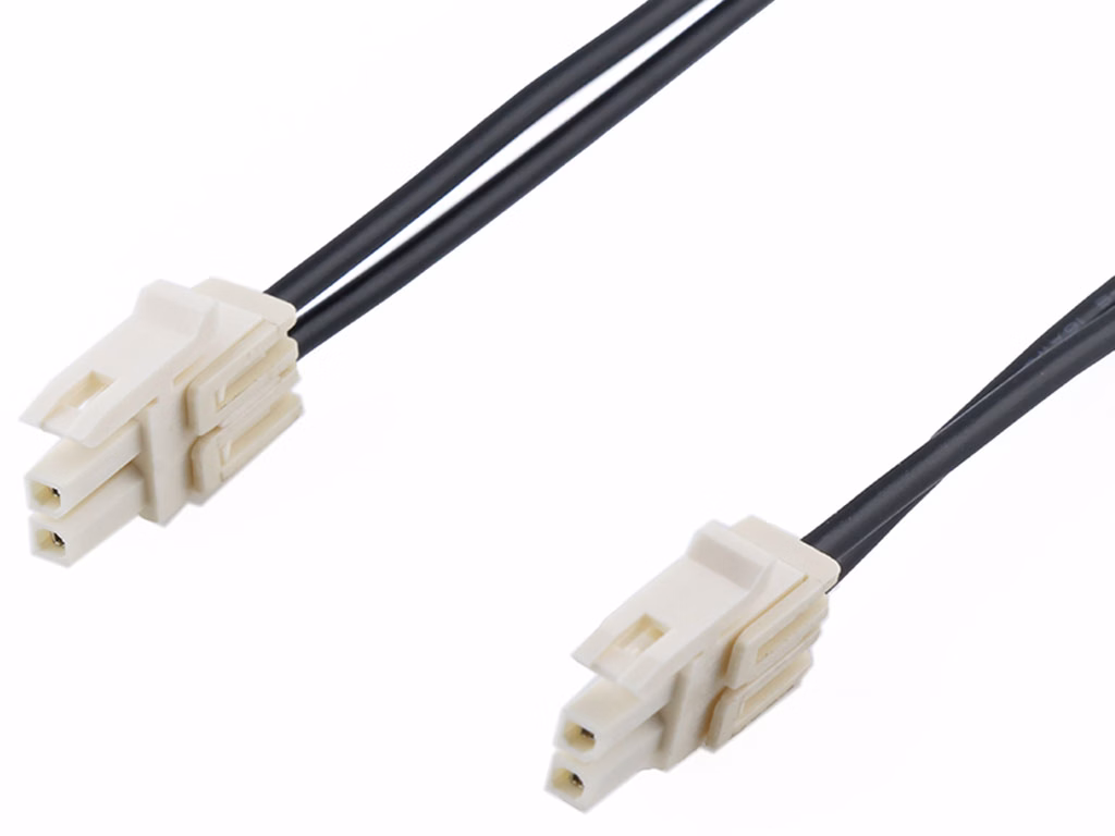 Micro-Fit+ Versa Color Female-to-Micro-Fit+ Versa Color Female Off-the-Shelf (OTS) Cable Assembly, Dual Row, 600.00mm Length, Tin (Sn) Plating, 16 AWG, 2 Circuits, Natural (White)