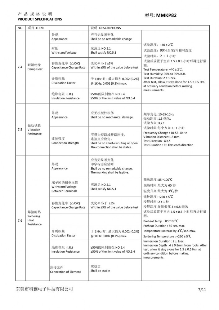 KYET KP104J1600VP22 specification page 7