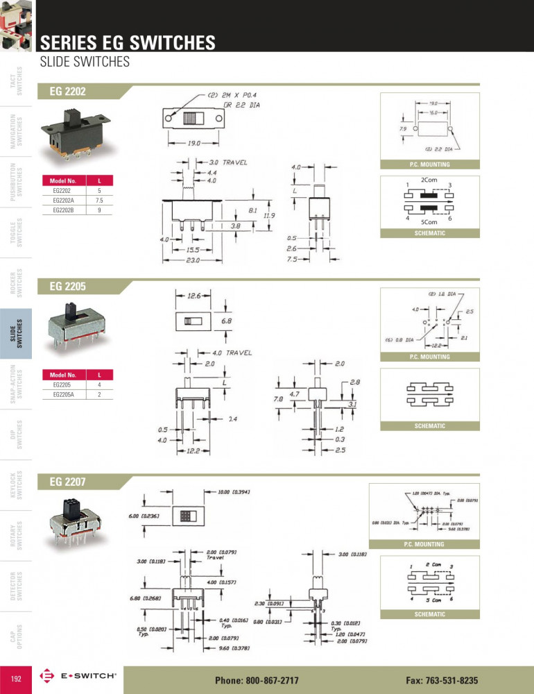 E-Switch EG series datasheet page 7