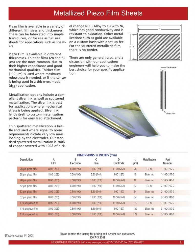 Piezo film product guide page image 4