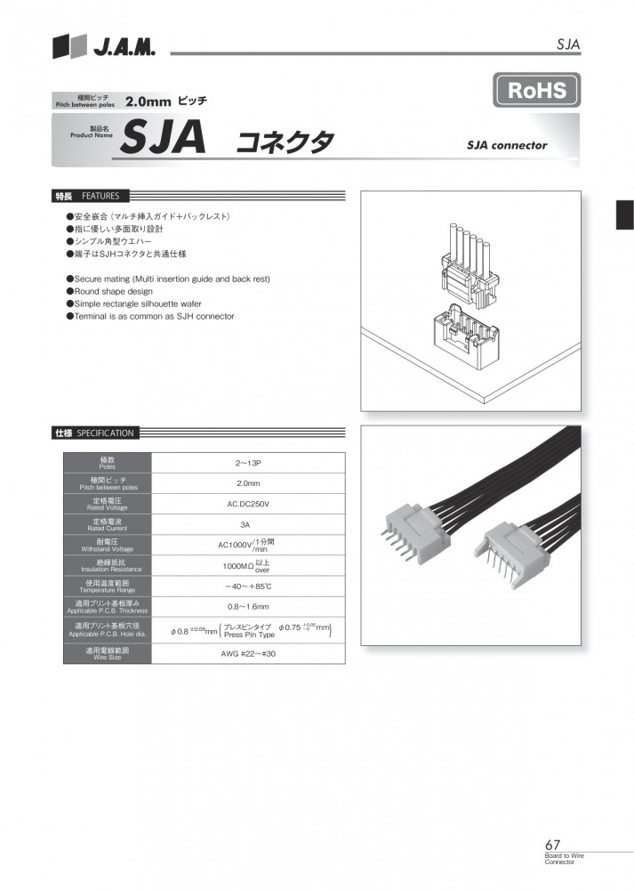 JAMICON SJA connector datasheet page 1