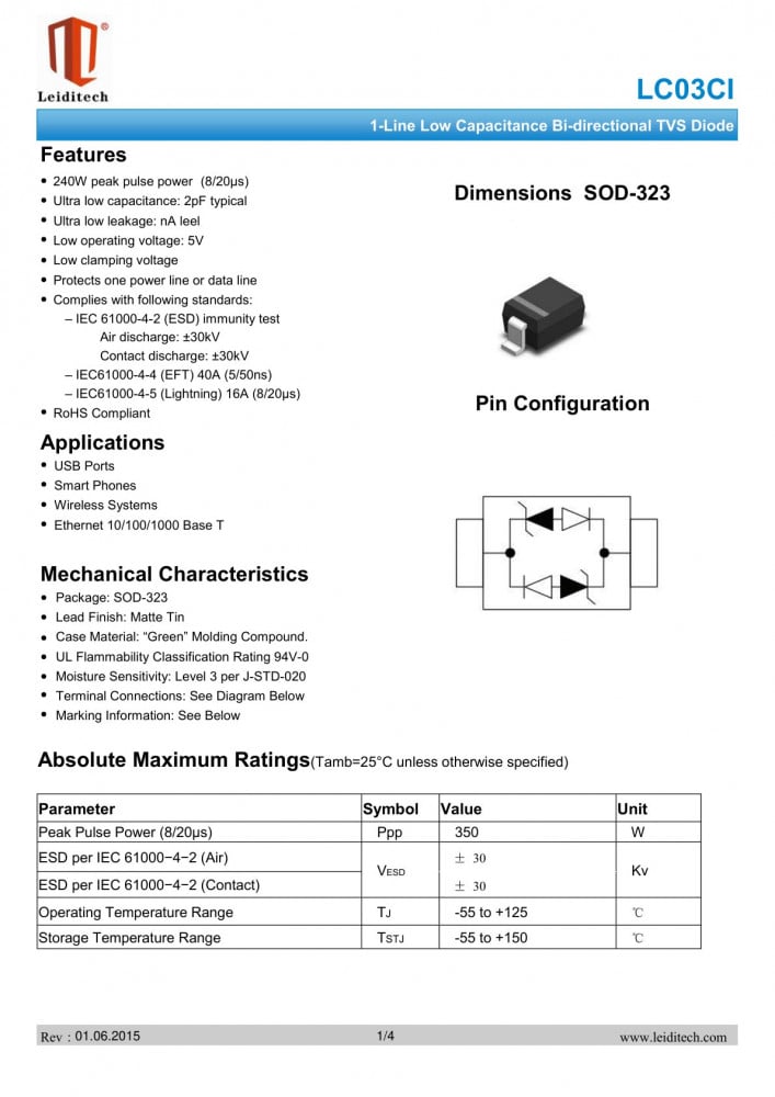 LC03CI datasheet page 1