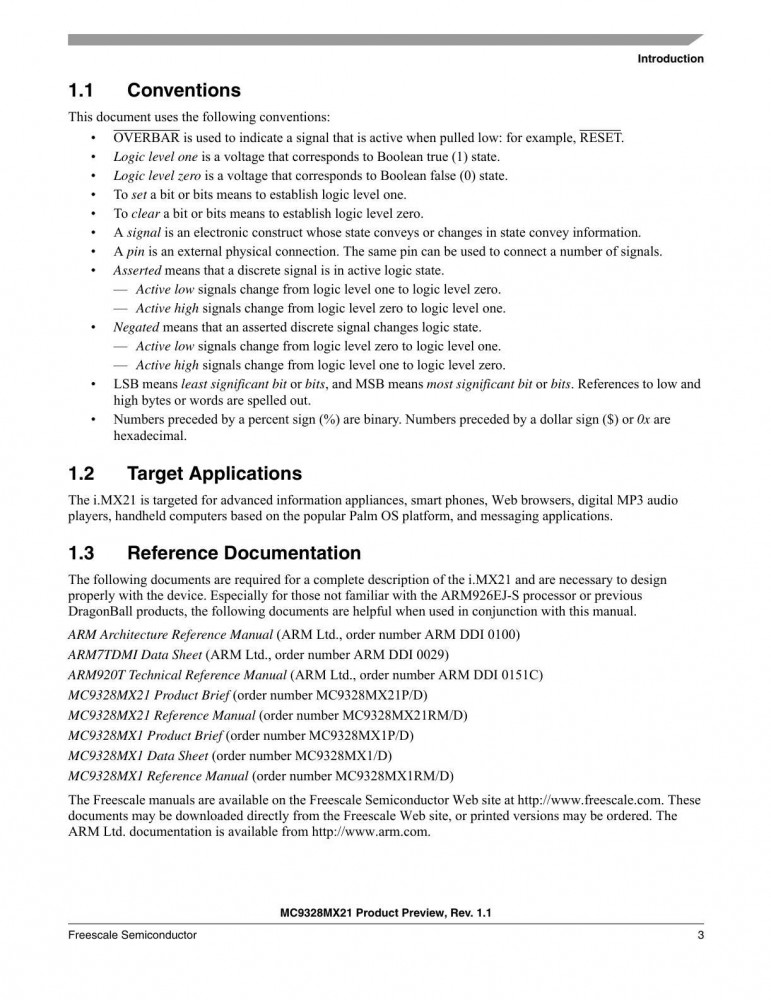 MC9328MX21 documentation page 3