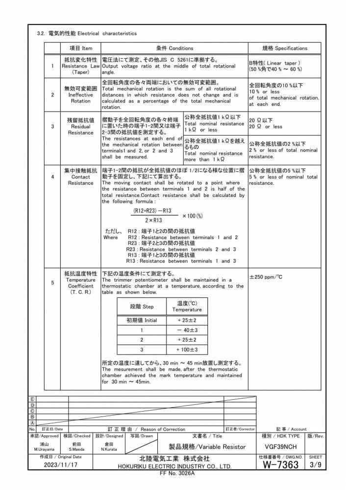 HDK VGF39NCH specification page 4