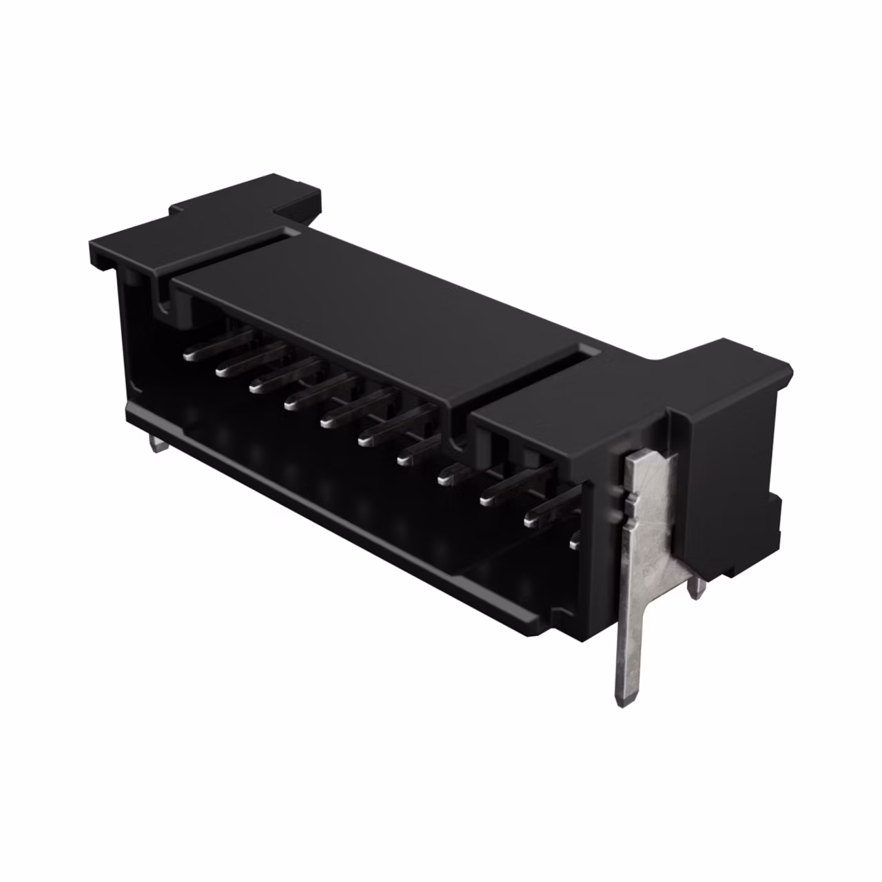 Micro-One Wire-to-Board Header, Right Angle, 2.00mm Pitch, Single Row, Glow-Wire Capable, Through Hole, 11 Circuits, Tin-Bismuth Plating, Black for sale