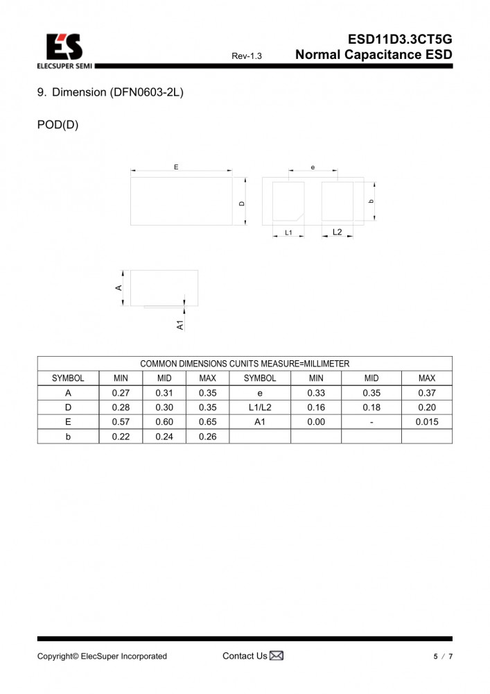ESD11D3.3CT5G datasheet page 5