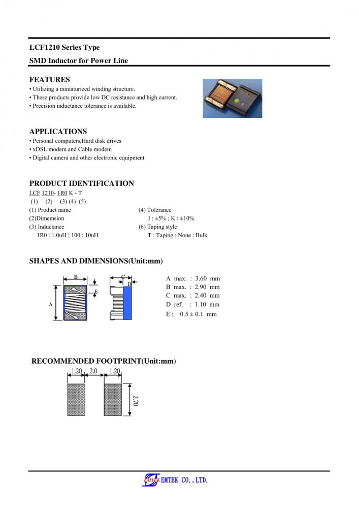 EMTEK LCF1210 series product overview