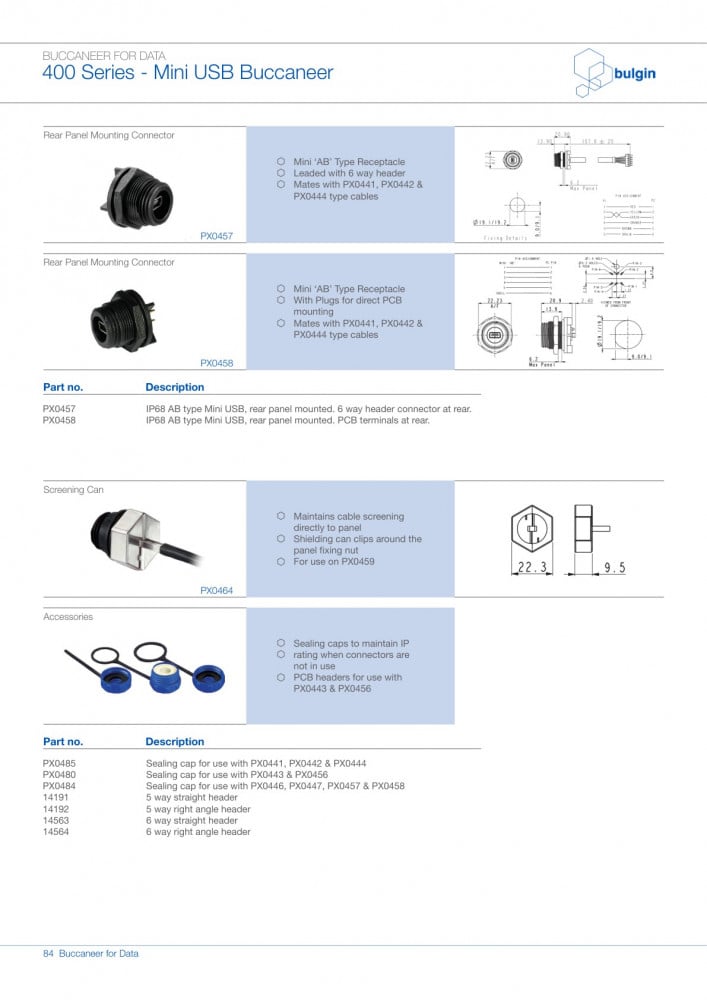 Bulgin PX0441 series technical document page 4
