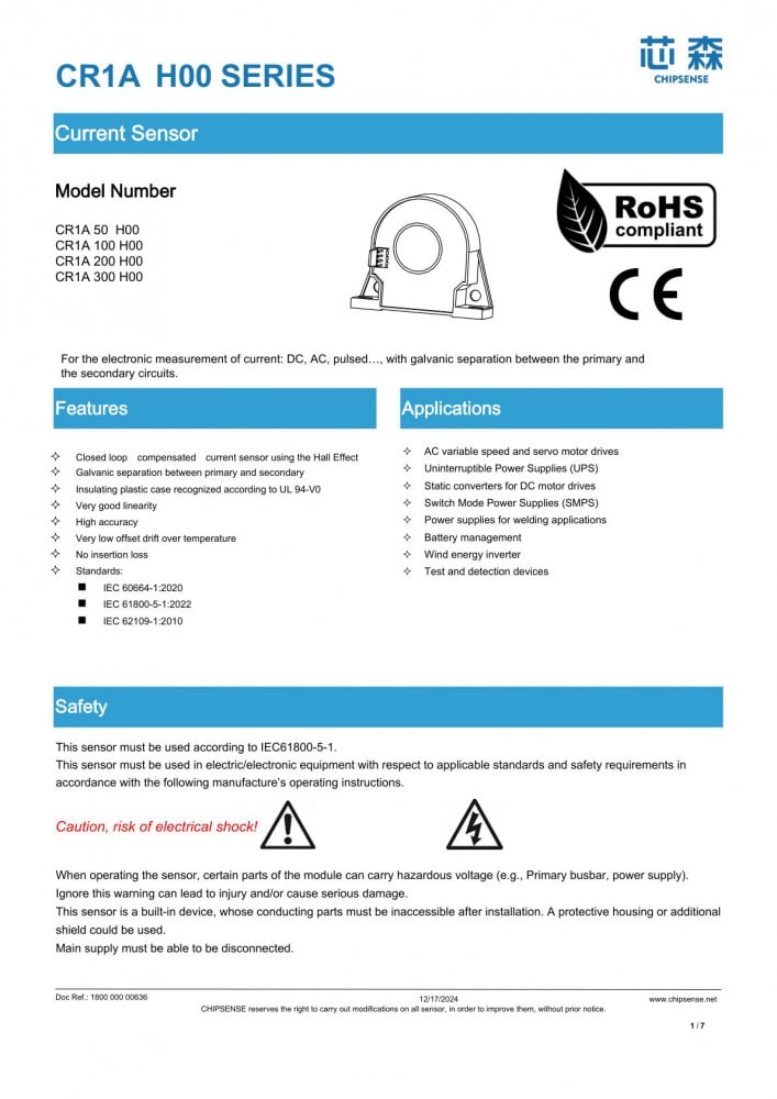 CR1A 300 H00 datasheet page 1