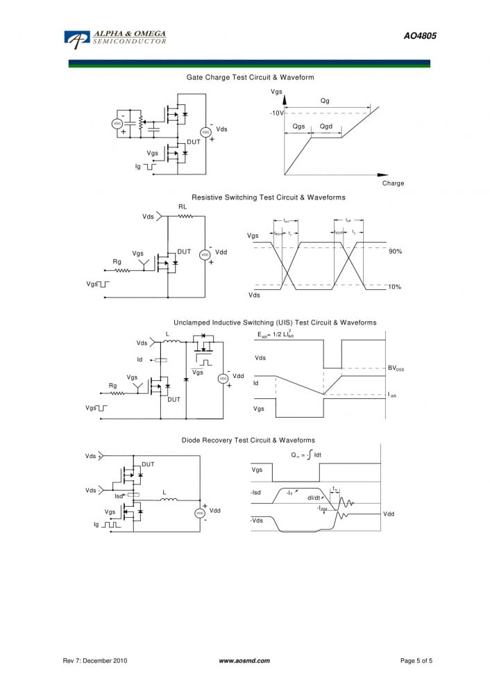 AO4805 datasheet page 5
