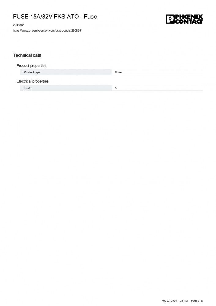 Phoenix Contact 2908361 technical document page 2