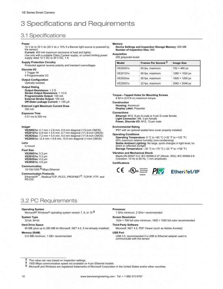 VE Series manual page 10