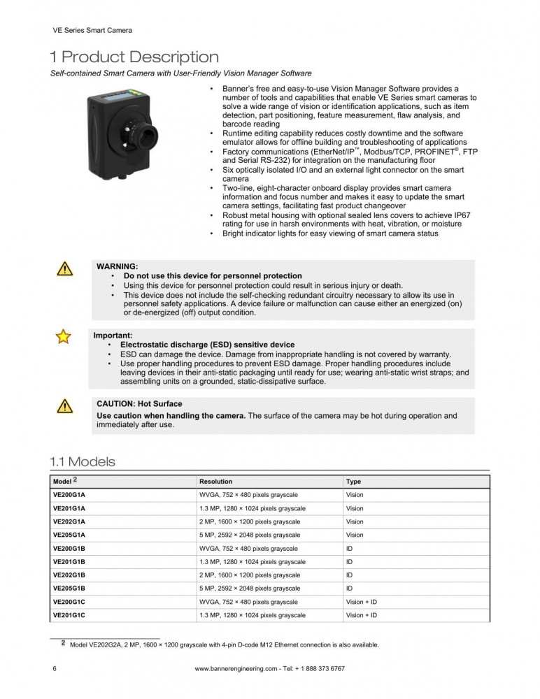 VE Series manual page 6