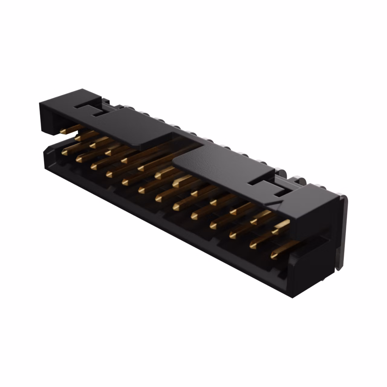 2.00mm Pitch, Milli-Grid PCB Header, Dual Row, Right-Angle, Through Hole, 26 Circuits, 0.38µm Gold (Au) Plating, 2.54mm Tail Length, Dual Side Slots, Dual Friction Locks, Center Polarization (Extra Wide), Tube for sale