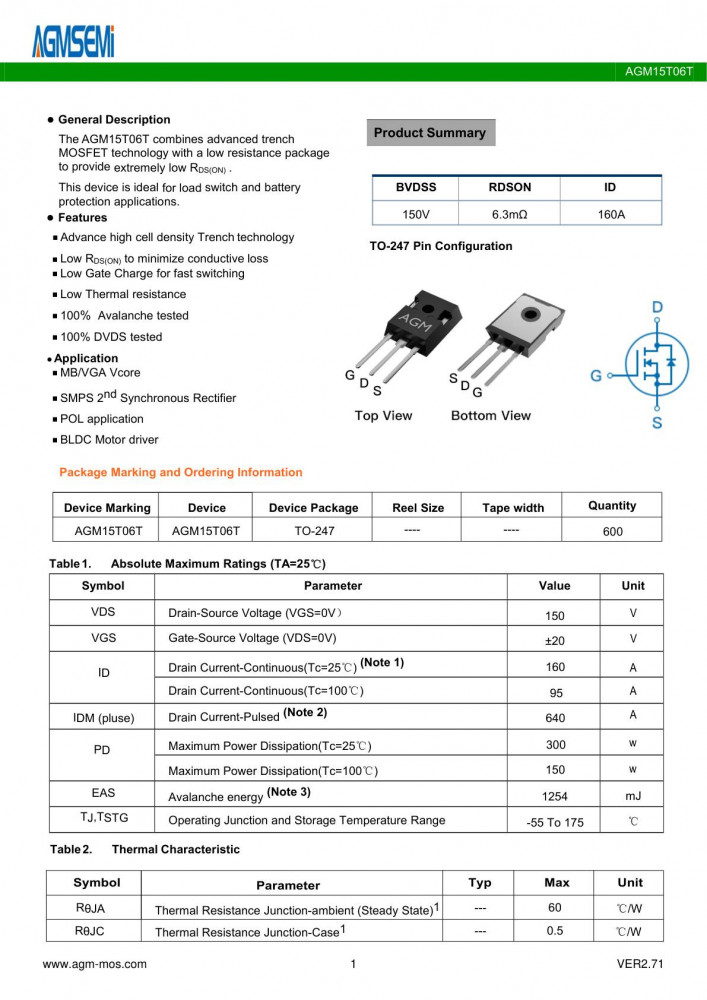 AGM15T06T datasheet page 1