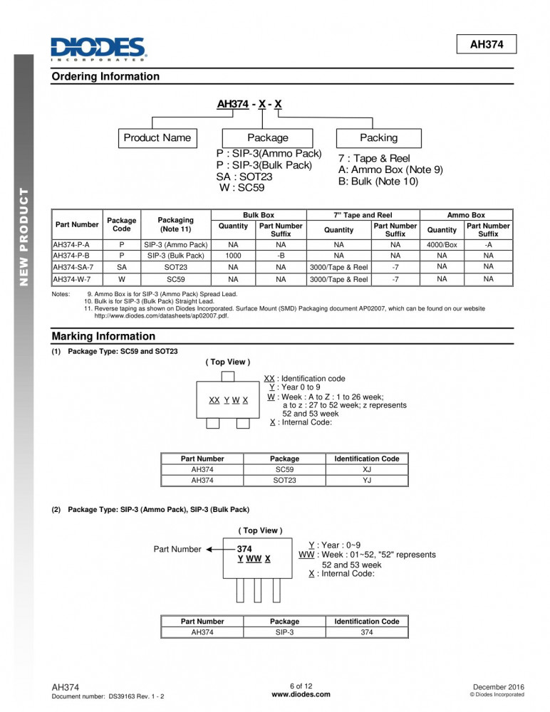 AH374 datasheet page 6