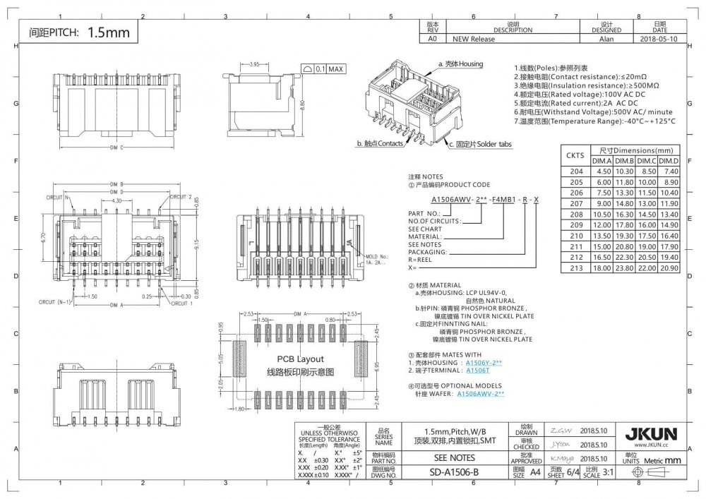 A1506AWV technical drawing page 4