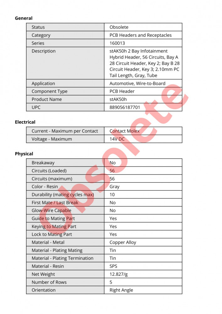 MOLEX 1600130023 technical document image, page 2