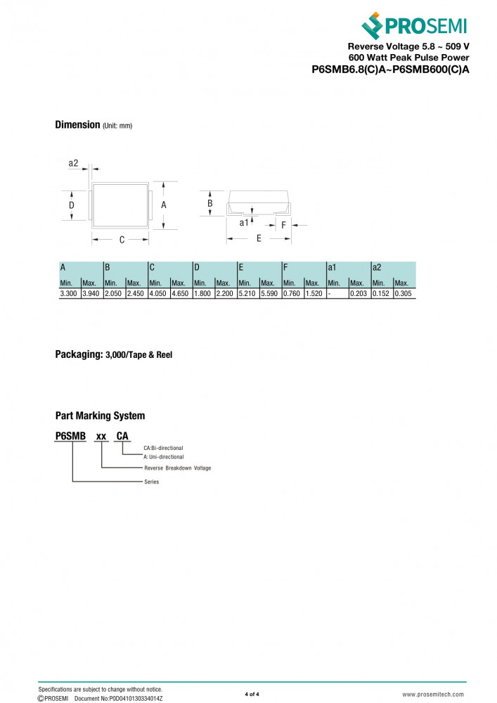 P6SMB24A datasheet page 4