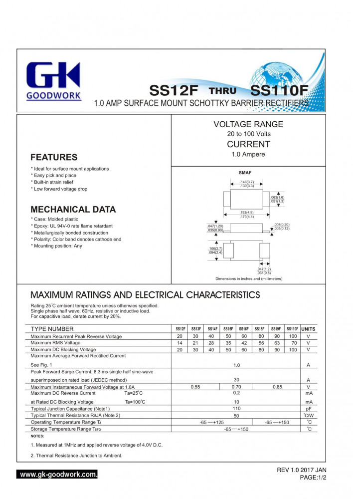 GOODWORK SS14F datasheet page 1