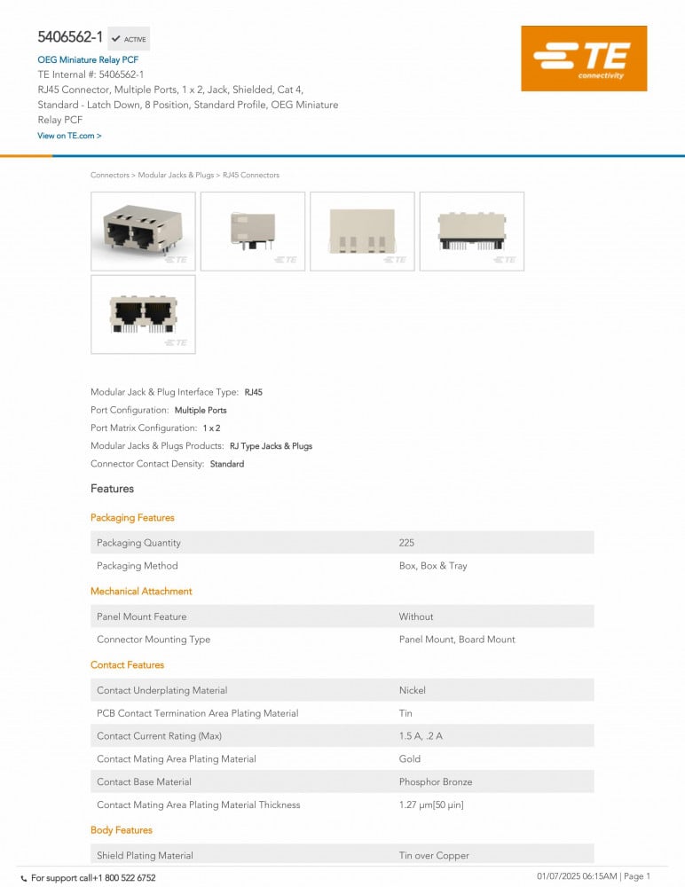 5406562-1 technical document page 1