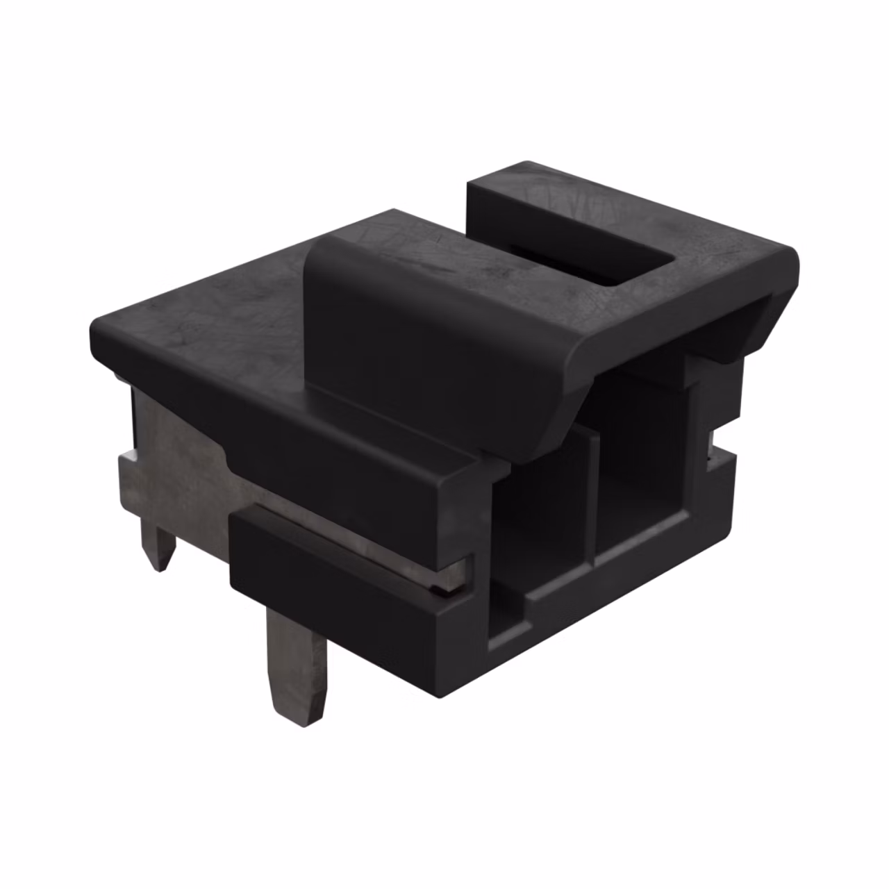 Ultra-Fit Right-Angle Header with Solder Nail, 3.50mm Pitch, Single Row,  2 Circuits, 0.76µm Gold (Au) Plating, Black, Glow-Wire Capable, Tray for sale