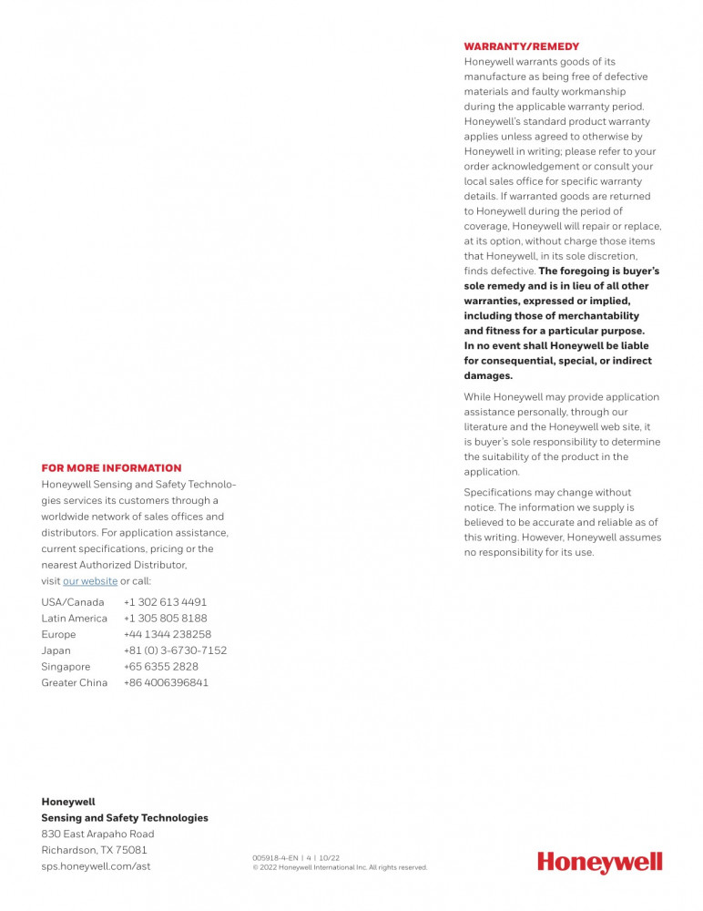 Honeywell current sensor guide page 6