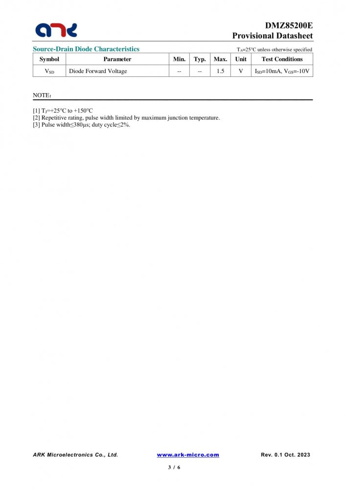 DMZ85200E datasheet page 3