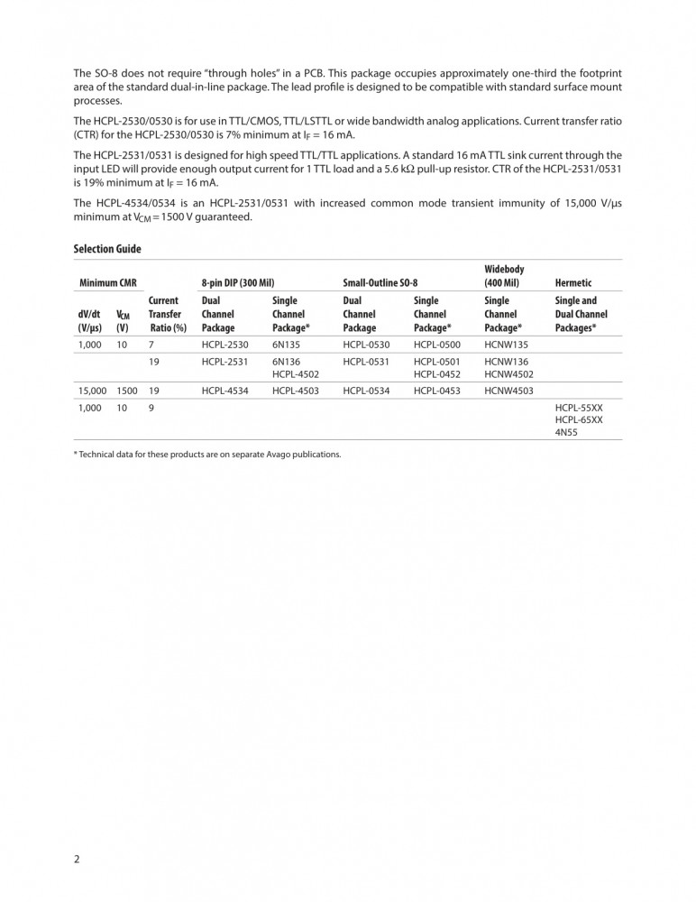 HCPL-2531-320E datasheet page 2