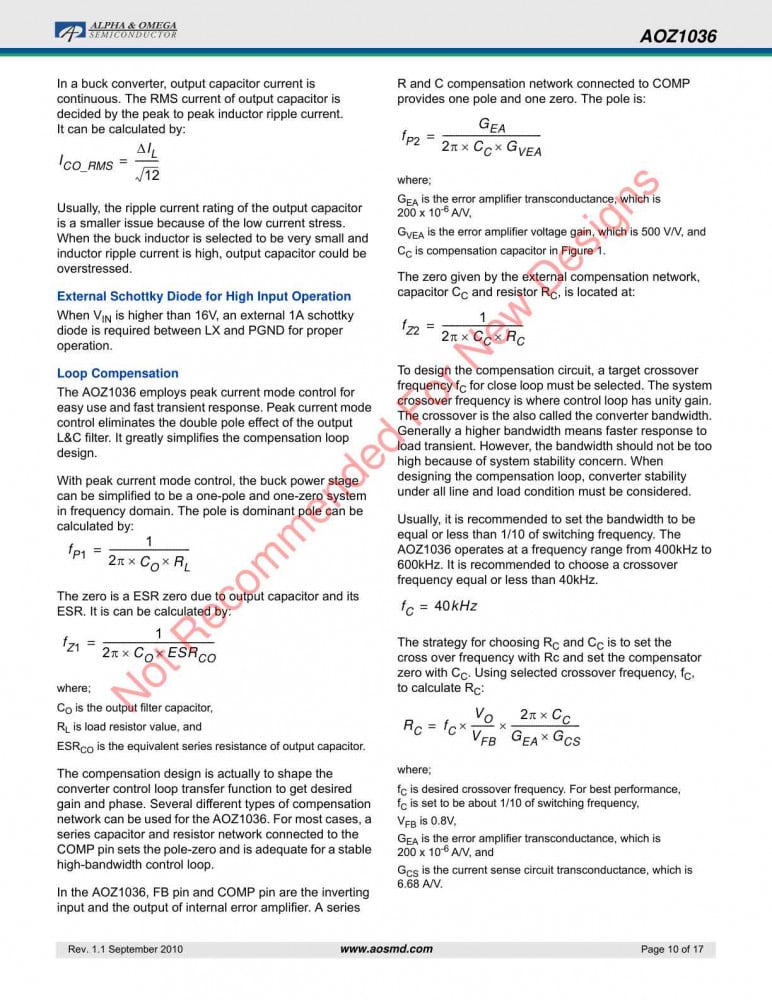 AOZ1036PI datasheet page 10