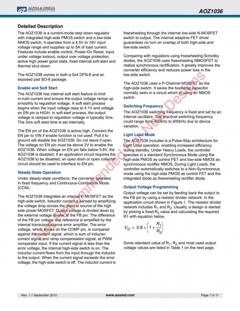 AOZ1036PI datasheet page 7