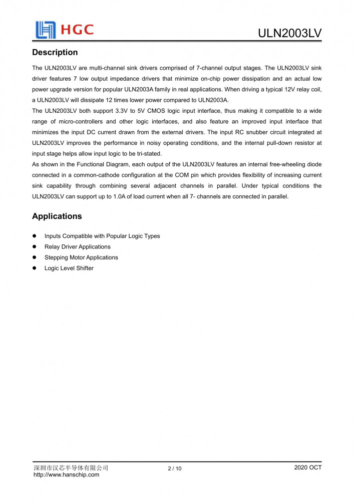 ULN2003LV datasheet page 2