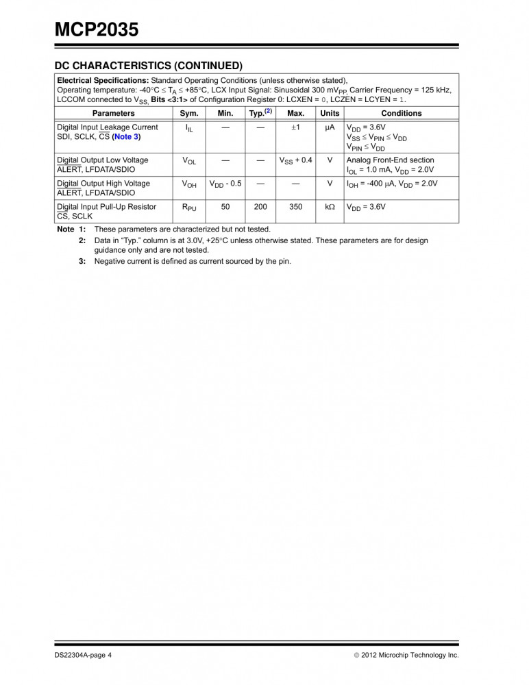 MCP2035 datasheet page 4