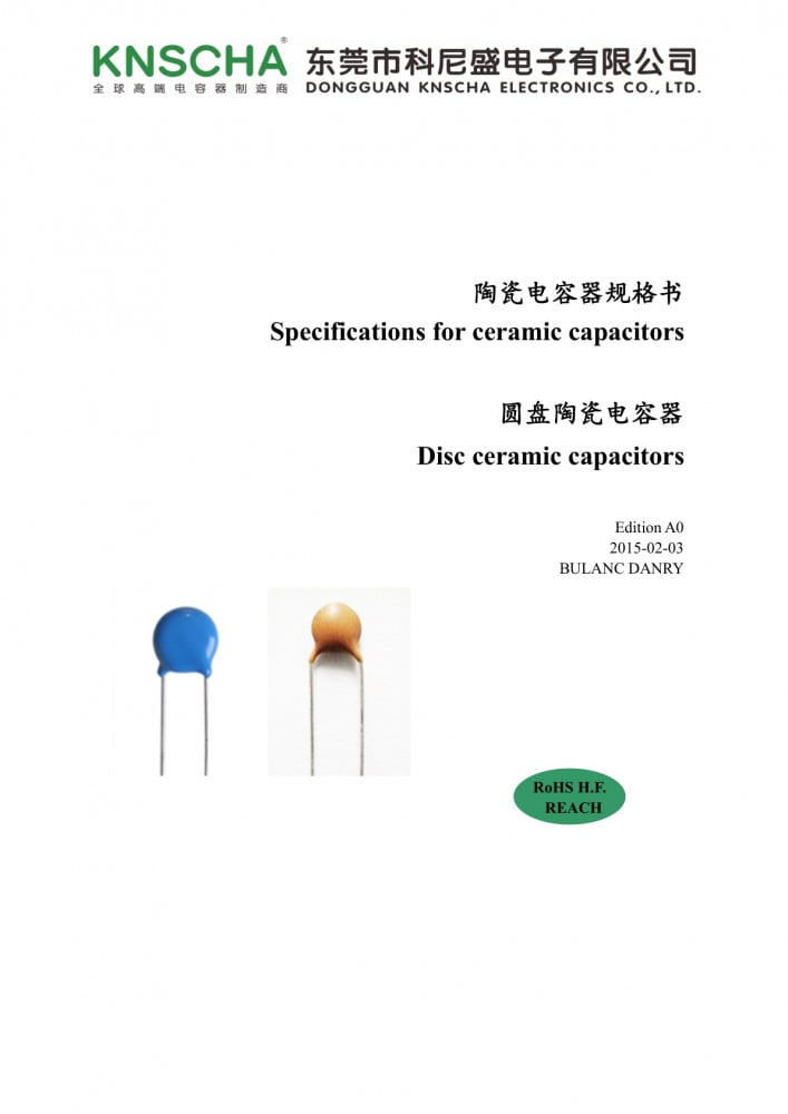 KNSCHA ceramic capacitor specification page 2