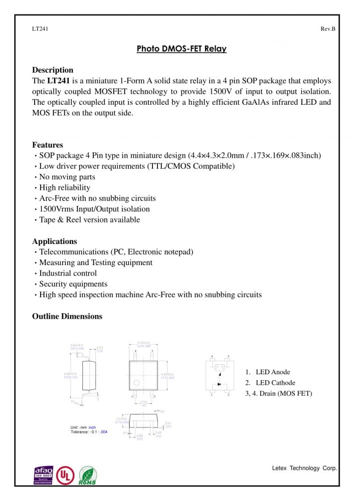 LT241 datasheet page 1
