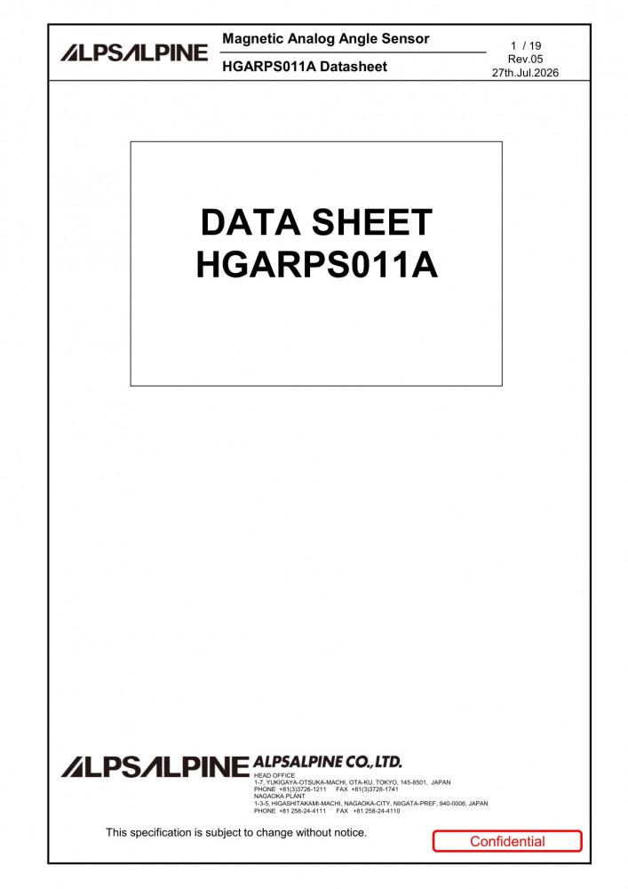 HGARPS011A datasheet page 1