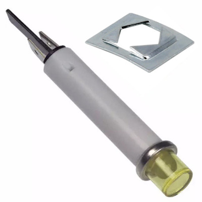 LED Panel Mount Indicator Yellow .310″ Hi-Hat 24V Tab Terminals for sale