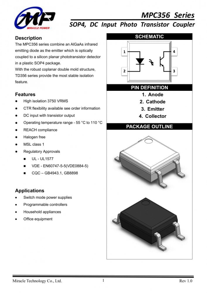 MPC356B datasheet page 1