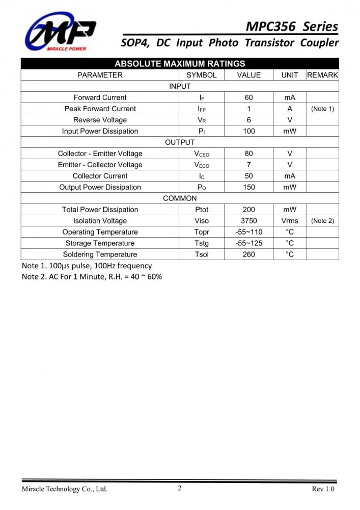 MPC356B datasheet page 2