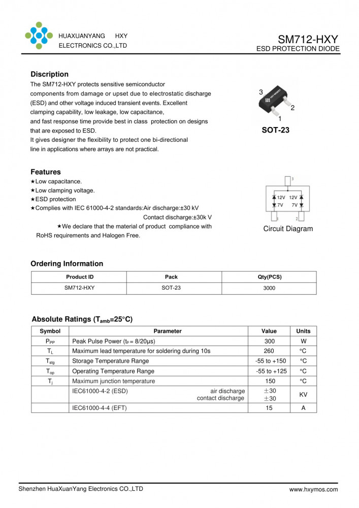 SM712-HXY technical document page 1