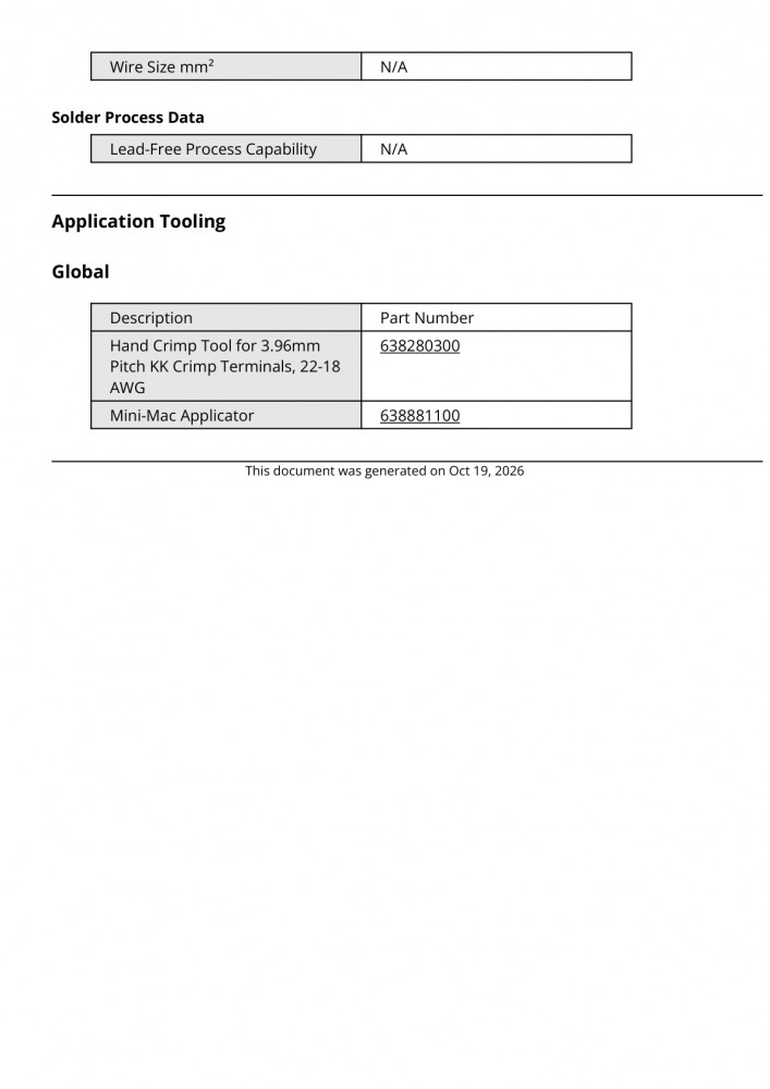 MOLEX KK 396 connector specification, document page image 3