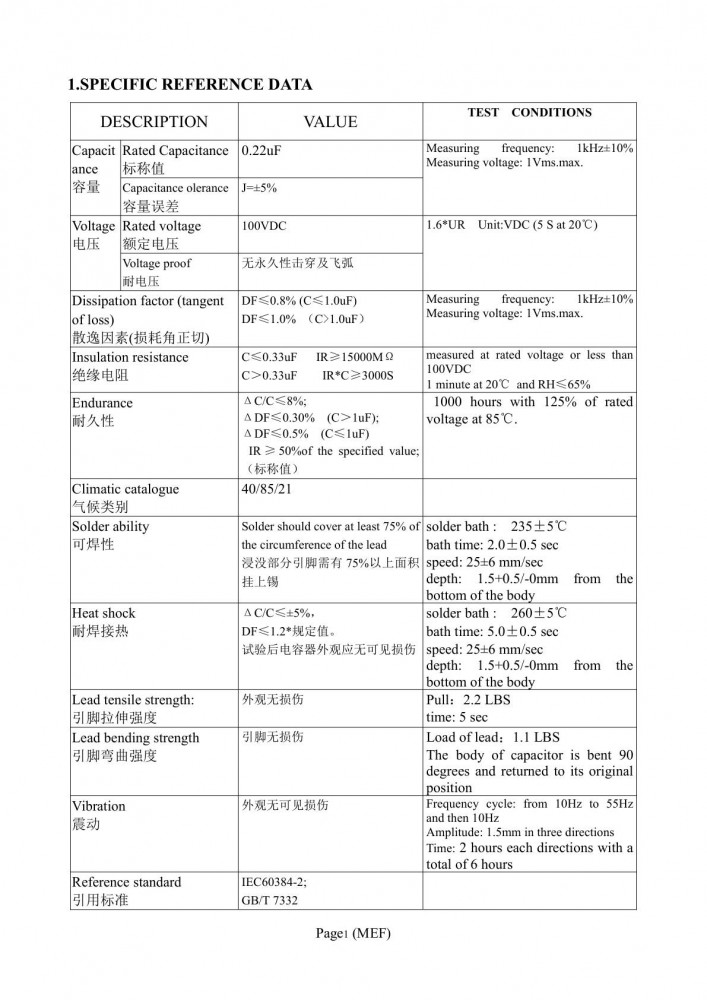 MEF224J100D02 specification page 2