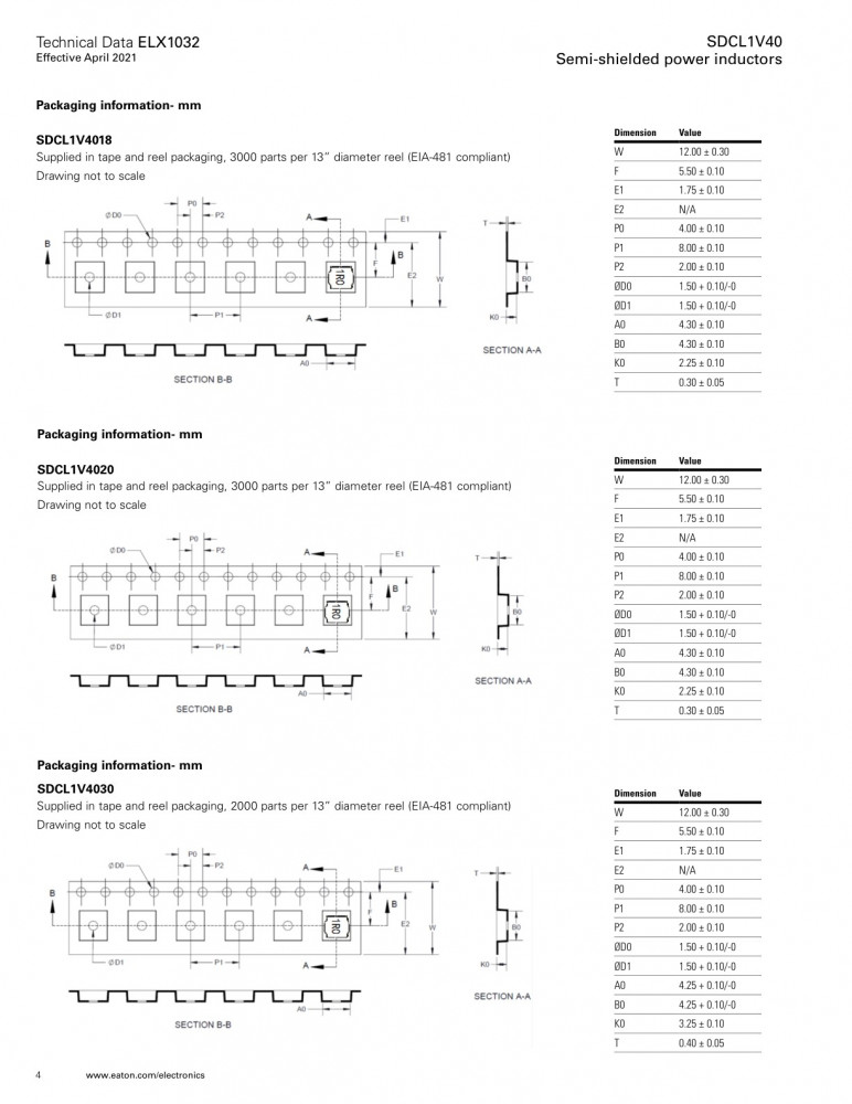 EATON SDCL1V4030-221M-R technical document page 4