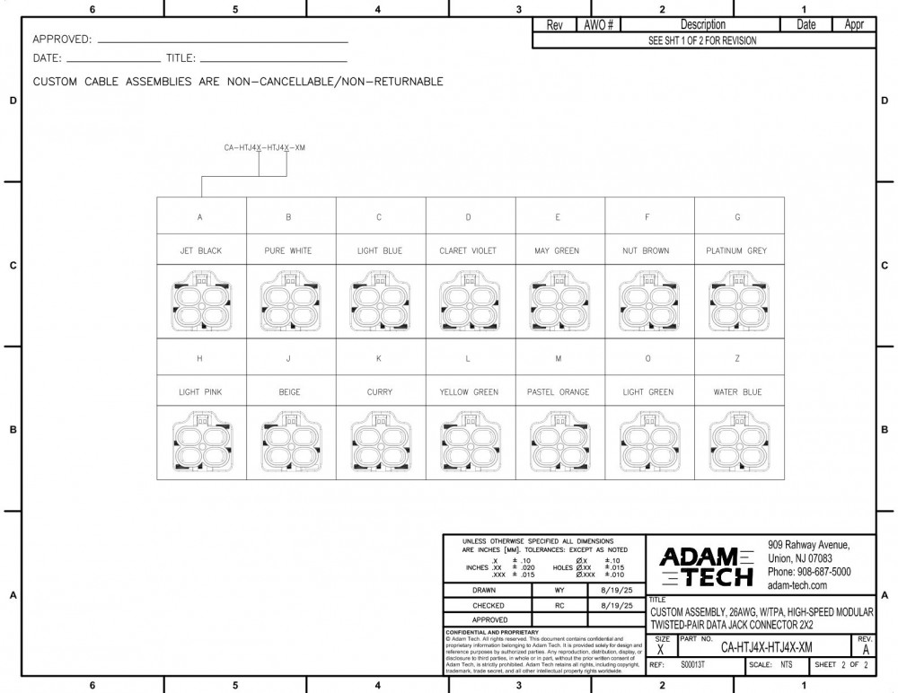 ADAM TECH CA-HTJ4X-HTJ4X-XM product drawing, page 2