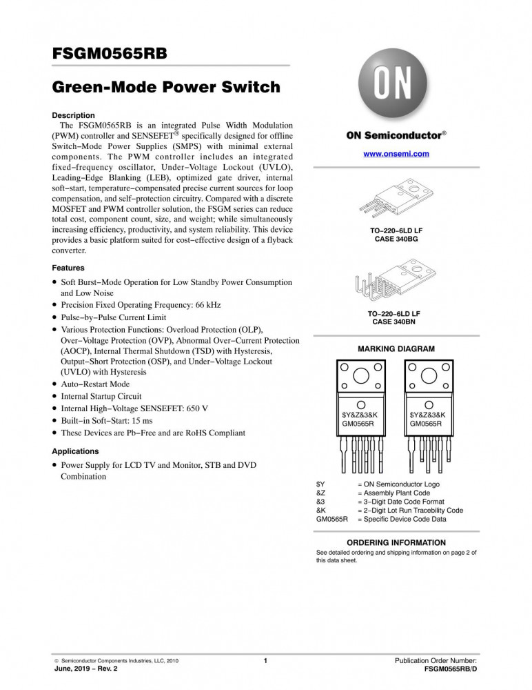 FSGM0565RB datasheet page 1