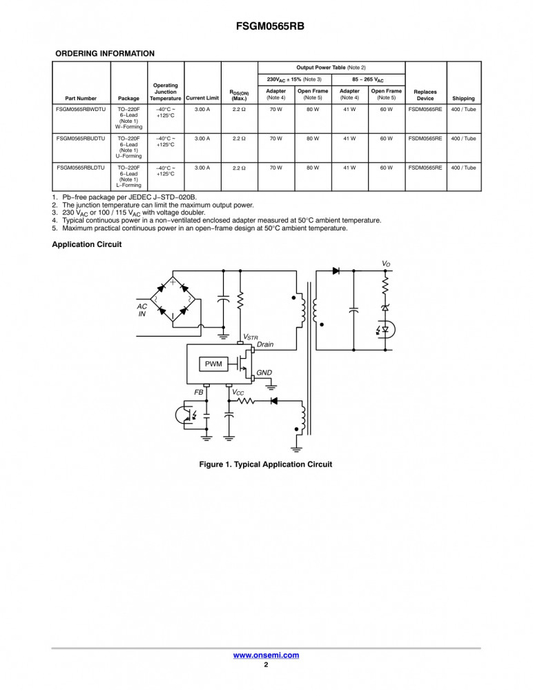 FSGM0565RB datasheet page 2