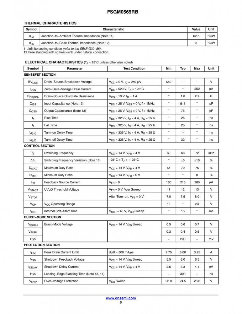 FSGM0565RB datasheet page 5