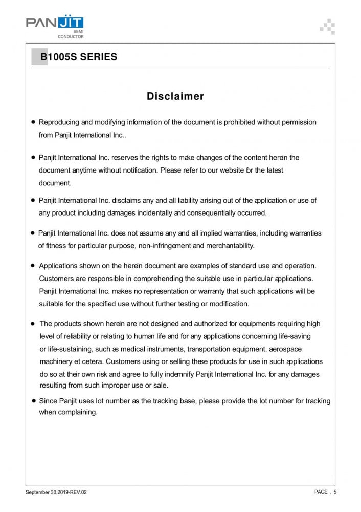 PANJIT bridge rectifier datasheet page 5